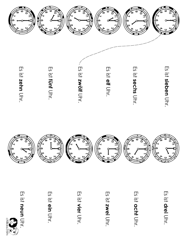 Telling Time In German Worksheet
